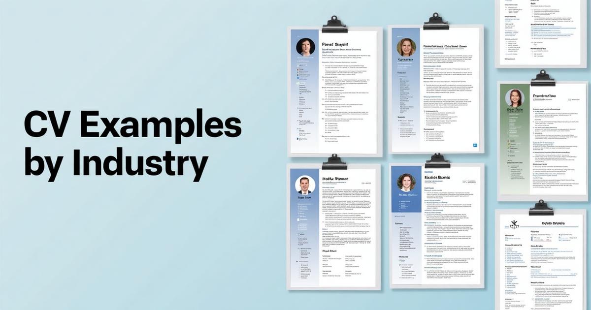 Professional CV Examples by Industry | Real Resume Samples | Great CV ...